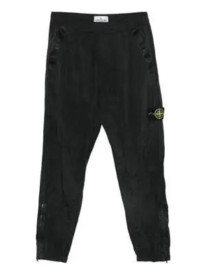 Stone Island Logo-patch Crinkled Track Pants - Black