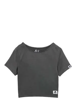 AAPE BY *A BATHING APE Logo Patched Crop T-shirt - Grey