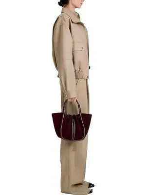 Proenza Schouler Small Ruched Tote In Suede - Red