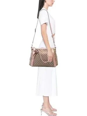Gucci Gg Canvas Bella Convertible Tote Satchel - Neutrals