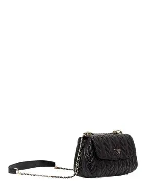 Guess Cheryl Quilted Chevron-stitch Cross Body Bag - Black