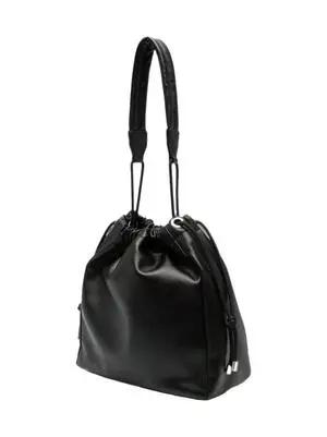 VIVIENNE WESTWOOD Orb-plaque Drawstring Shoulder Bag - Black