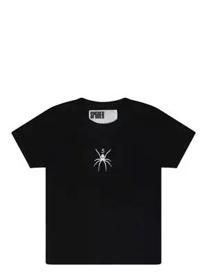 SP5DER Logo Print Crewneck T-shirt - Black