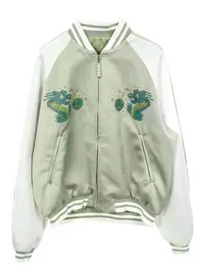 LOUIS VUITTON Embroidered Dragon Bomber Jacket - Green