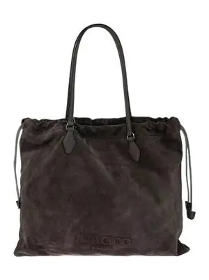 JIMMY CHOO Suede Drawstring Tote Bag - Grey