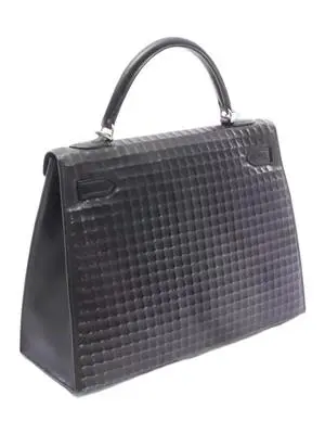 Hermès Kelly Two-tone Leather Handbag - Black