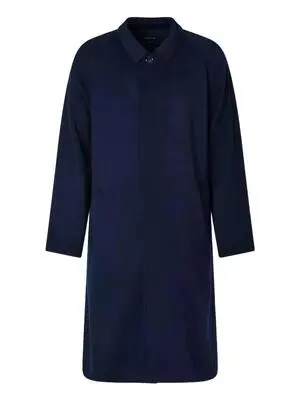 Giorgio Armani Concealed-fastening Raglan-sleeve Coat - Blue