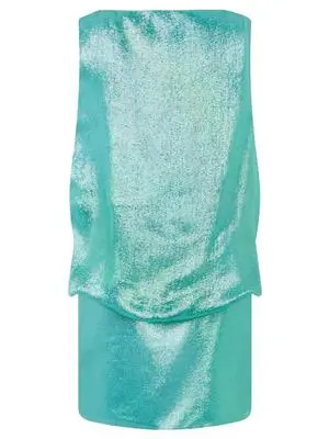 Alberta Ferretti Ruched Sleeveless Mini Dress - Blue