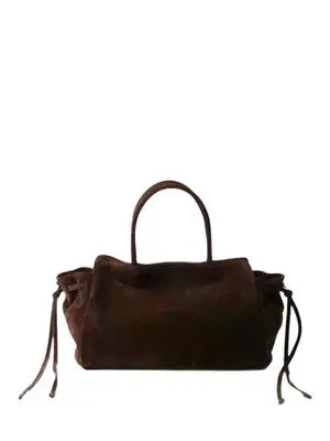 Prada Large Suede Carry Bag - Brown