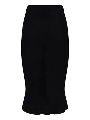 Moschino Button-up Ribbed Maxi Skirt - Black