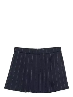 Maje Pinstripe Pleated Shorts - Blue