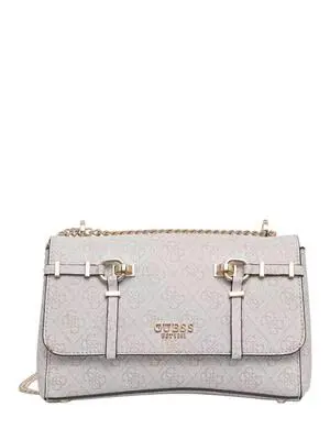 Guess Leona Monogram Shoulder Bag - Neutrals