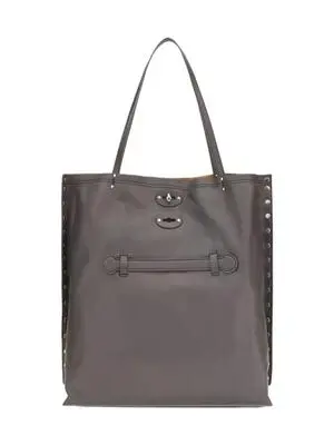 ZANELLATO Medium A'spasso Studded Leather Tote Bag - Grey