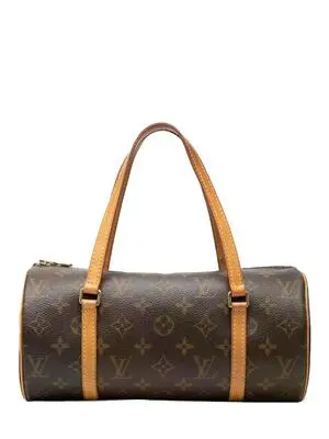LOUIS VUITTON Monogram Papillon 28 Handbag - Brown