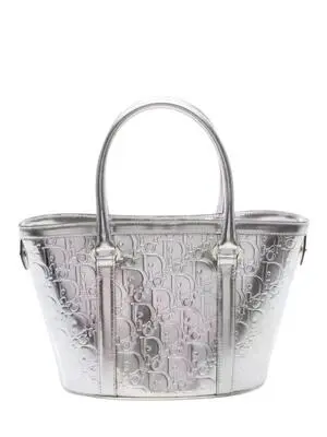 Dior Oblique Patent Tote Bag - Silver