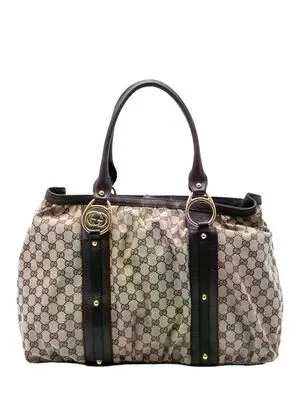 Gucci Gg Canvas Interlocking G Tote Bag - Neutrals