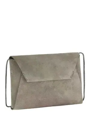 Brunello Cucinelli Suede Shoulder Bag - Grey
