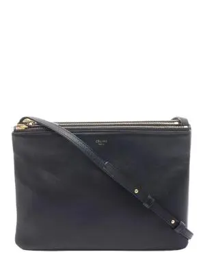 CELINE Celine Black Leather Trio Cross Body Bag