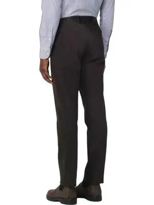 BROOKSFIELD Drill Chino Trousers - Brown