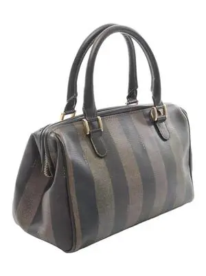 Fendi 2000s Vertical Stripe Tote Bag - Black