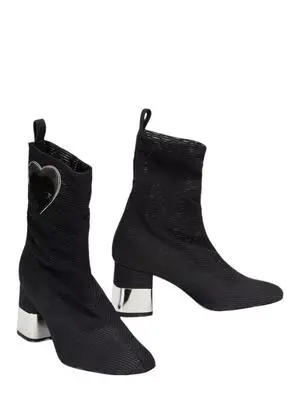 Moschino Heart Patch Boots - Black