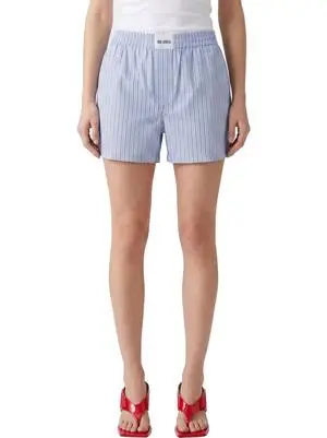 Attico Striped Boxer Shorts - Blue