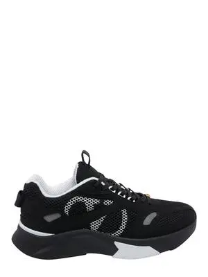 Valentino Garavani Demivee Low-top Trainers In Mesh And Suede - Black