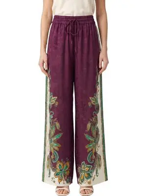 ALEMAIS High-waisted Paisley Print Palazzo Trousers - Multicolor