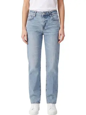 7 FOR ALL MANKIND 7 For All Mankind Mid-Rise Straight Jeans In Cotton