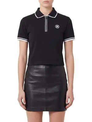 AMIRI Amiri Slim Fit Zip-Up Monogram Polo Shirt