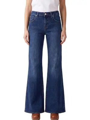 7 For All Mankind High-waisted Flare Jeans In Stretch Denim - Blue