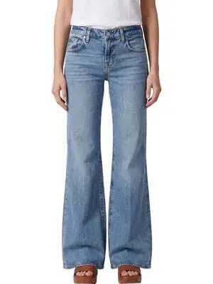 7 For All Mankind High-waisted Cotton-stretch Flare Jeans - Denim