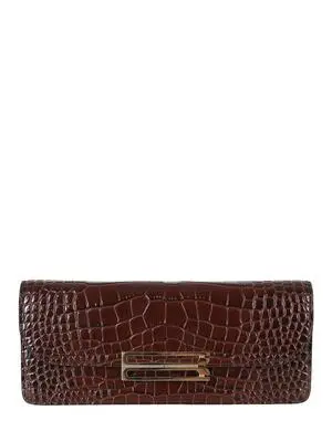 Victoria Beckham Dorian Croc-effect Calfskin Shoulder Bag - Brown