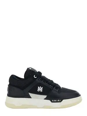 Amiri Ma-1 Leather And Mesh Monogram Sneakers - Black