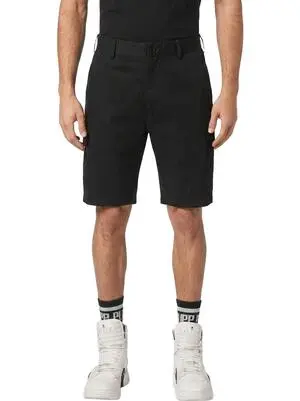 Philipp Plein Knee-length Cargo Shorts In Cotton - Black