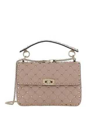 Valentino Garavani Rockstud Spike Mini Handbag In Quilted Nappa With Studs - Pink