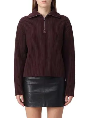 COURREGES Ribbed Merino Wool Half-zip Jumper - Red