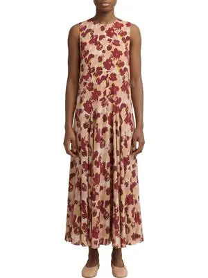 Marni Floral Print Off-the-shoulder Silk Midi Dress - Multicolor