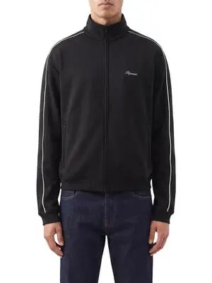REPRESENT High-neck Zip-up Sweatshirt With Logo And Contrast Bands - Black