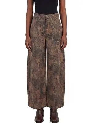 Liu Jo High-waisted Wide Leg Jeans With Paisley Print - Brown