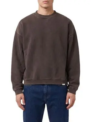 REPRESENT Crewneck Sweatshirt With Applied Logo And Dropped Shoulders - Brown