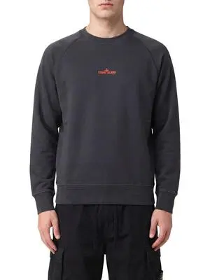 Stone Island Crewneck Sweatshirt With Printed Compass Logo - Navy