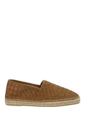 CastaÑer Woven Suede Espadrilles With Rubber Sole - Beige