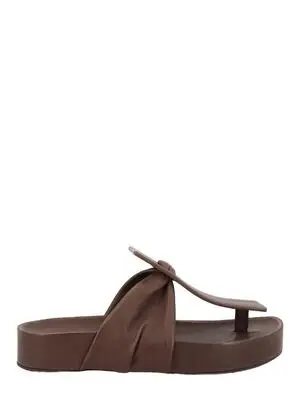 UMA WANG Leather Thong Sandals - Brown
