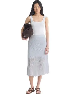 Everlane Lace-knit Midi Skirt - Skywriting