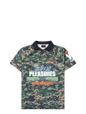 PLEASURES Camouflage Print Soccer Polo Jersey - Multicolor