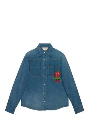 GUCCI Gucci Strawberry Patch Denim Jacket