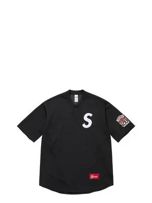 Supreme Logo Henley - Black