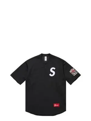 Supreme Logo Henley - Black
