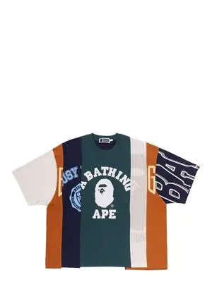A BATHING APE Upcycled Multi Logo Cropped Fit Tee - Multicolor